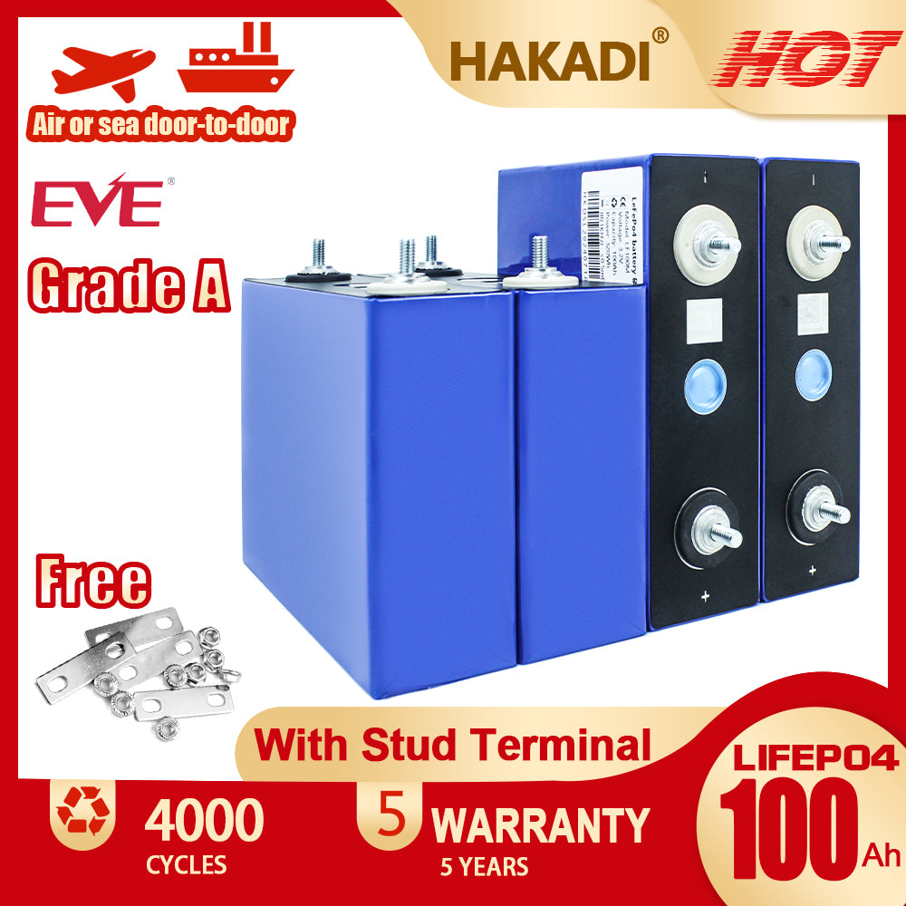 EVE LF100LA 3.2V 100Ah LiFePo4 Battery Grade A Cells 4000 Cycle Life F – hakadibattery